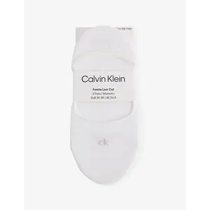 Calvin Klein Pack Of Three Low-cut Footie Socks - White