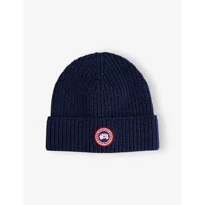 Canada Goose Ribbed Wool Beanie - Navy Heather
