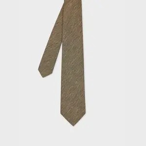 Paul Smith Linen-silk Blend Textured Tie - Brown