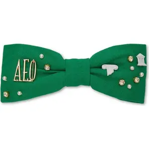 Lele Sadoughi Alpha Epsilon Phi Riley Bow Barrette - Support Green 300