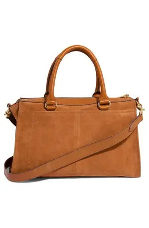 AIMEE Armour Leather Satchel - Rustic Caramel Suede