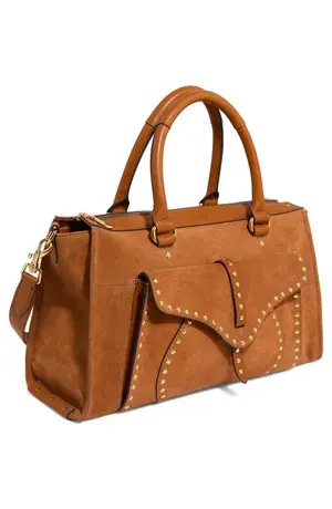 AIMEE Armour Leather Satchel - Rustic Caramel Suede