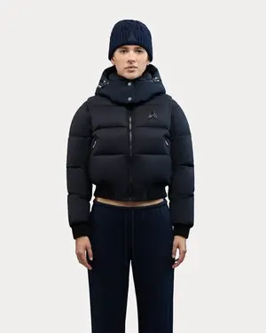 ALPENHAUS Pariset Cropped Puffer Bomber Jacket With Detachable Sleeves - Midnight