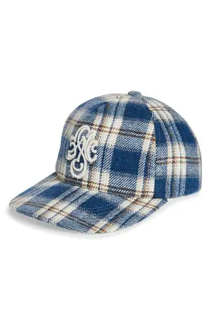 STOCKHOLM SURFBOARD CLUB Parker Plaid Baseball Cap - Blue Check