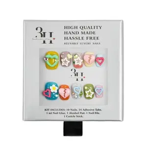 3H NAILS Kawaii Star Luxury Handmade Press On Nails - Multicolor