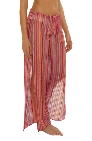 BECCA By Rebecca Virtue Side Slit Cover-up Pants - Apple/tan