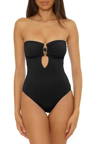 BECCA® By Rebecca Virtue Rock Solid Bandeau One-piece Swimsuit - Black