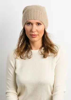 Hat Attack Cashmere Slouch Beanie - Taupe