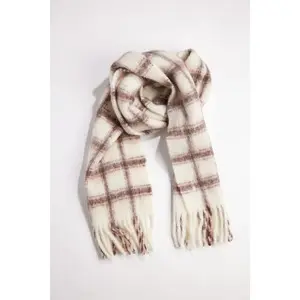 Hat Attack Warm Window Plaid Scarf - Brown