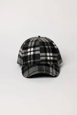 Hat Attack Patterned Baseball Cap - Black Check