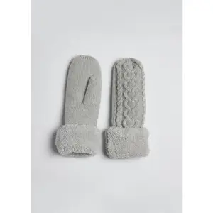 Hat Attack Flurry Lined Mittens - Light Grey