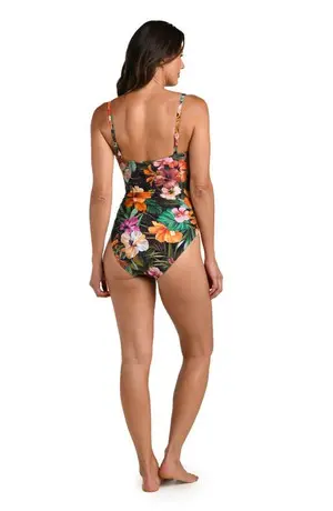 La Blanca Tropical Hideaway One-piece Swimsuit - Brown Multi