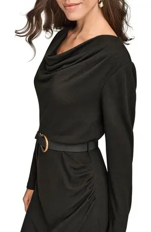Donna Karan New York Long Sleeve Cowl Neck Sheath Dress