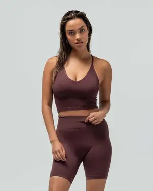 REFORMER The Crop Racerback V-neck Tank Top - Maple
