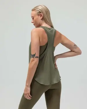 REFORMER Loose Racerback Tank Top - Olive