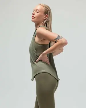 REFORMER Loose Racerback Tank Top - Olive
