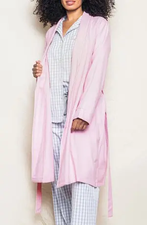 PETITE PLUME Cotton Flannel Robe - Pink