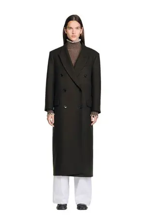 Sandro Straight Coat - Brown