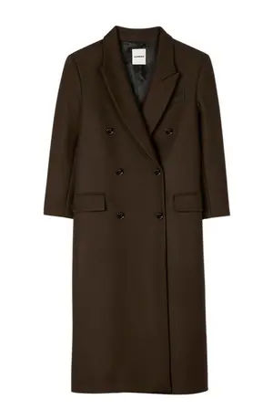 Sandro Straight Coat - Brown