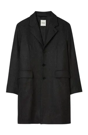 Sandro Wool Broadcloth Coat - Dark Grey
