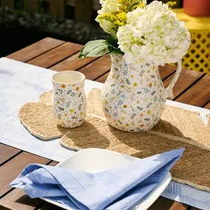 TEN THOUSAND VILLAGES Tula Floral Ceramic Pitcher