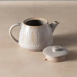 TEN THOUSAND VILLAGES Mountain Peaks Ceramic Teapot