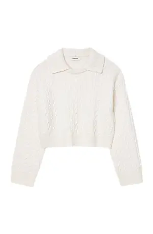 Sandro Sailor-neck Fine Knit Sweater - Ecru