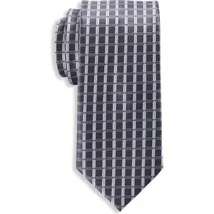 OAK HILL BY DXL Grid Patterned Neck Tie - Charcoal