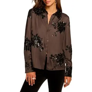 RAMY BROOK Sara Sequined Button-Up Shirt