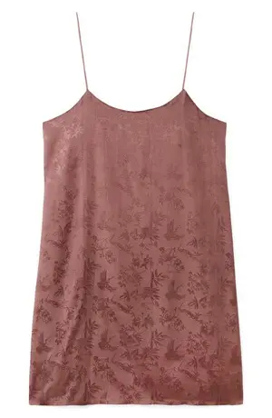 Mango Jacquard Satin Nightgown - Brown