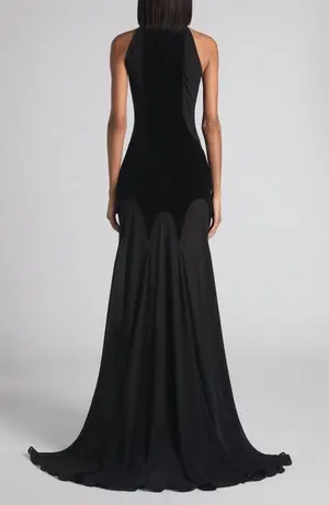 Alexander McQueen Halter Neck Silk Georgette Gown