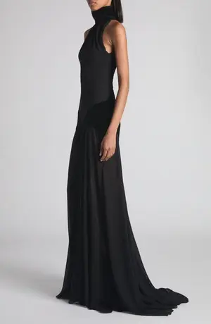 Alexander McQueen Halter Neck Silk Georgette Gown