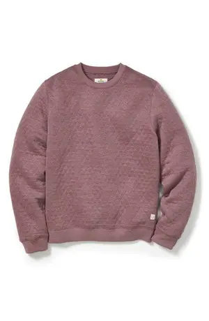Marine Layer Corbet Quilted Crewneck Sweatshirt - Plum Steel