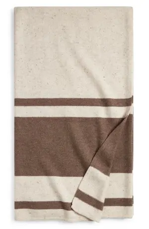 Nordstrom Stripe Wool & Cashmere Throw Blanket - Beige Oatmeal Multi