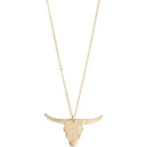 NASHELLE Longhorn Pendant Necklace - Gold Fill