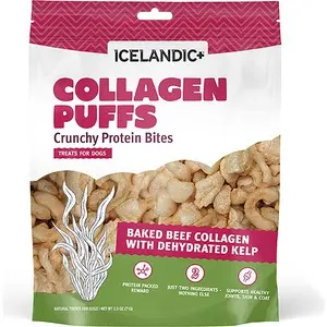 ICELANDIC+ Collagen Puffs Baked Beef Collagen W/ Dehydrated Kelp 2.5oz - Brown