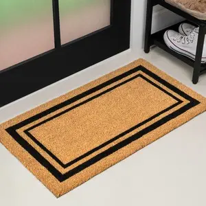 JONATHAN Y Peater Classic Casual Commerical Natural Coir Mat Indoor/outdoor - Natural Black Border