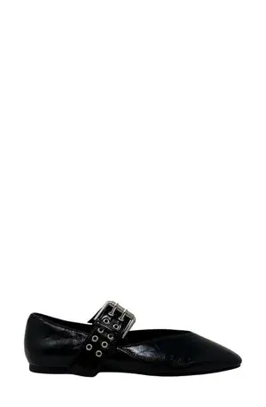 SHU SHOP Buckle Strap Flats - Black