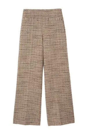 Sandro Decorative Tweed Wide-leg Trousers - Brown