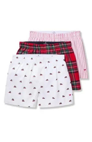 PETITE PLUME Holiday Assorted 3-pack Cotton Twill Boxers