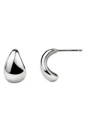 MADE BY MARY Gloss Drop Stud Earrings Silver