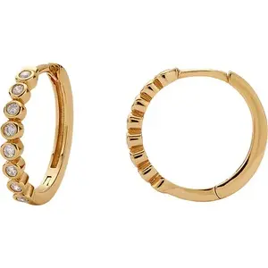 MADE BY MARY Poppy Cubic Zirconia Hoop Earrings - Gold Vermeil