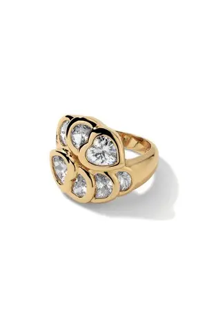 MIRANDA FRYE Mixed Cut Cubic Zirconia Cocktail Ring - Gold