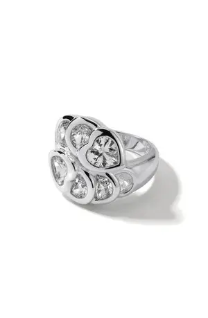 MIRANDA FRYE Mixed Cut Cubic Zirconia Cocktail Ring - Silver