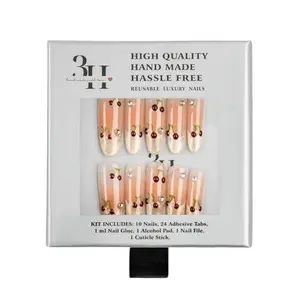 3H NAILS Cherry Bloom Luxury Handmade Press On Nails - Peach