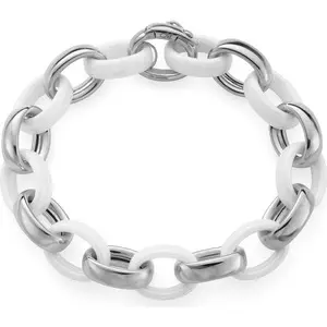 Monica Rich Kosann Marilyn Ceramic Link Bracelet - Silver/white