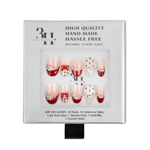3H NAILS Cherry Kiss Luxury Handmade Press On Nails - Red