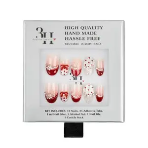 3H NAILS Cherry Kiss Luxury Handmade Press On Nails