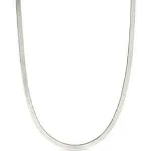 Sterling Forever Sterling Herringbone Chain Necklace - Silver