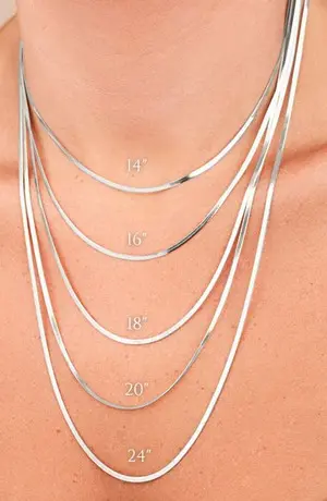 Sterling Forever Sterling Herringbone Chain Necklace